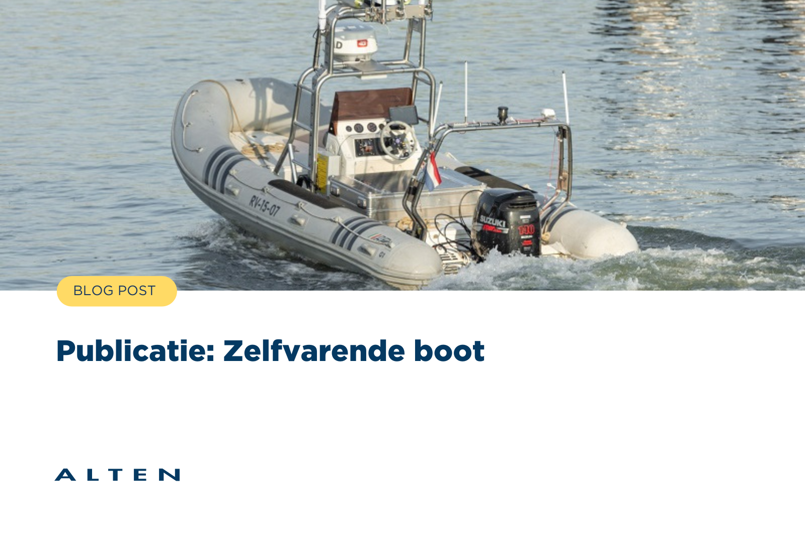 Publicatie: Zelfvarende boot - ALTEN Netherlands